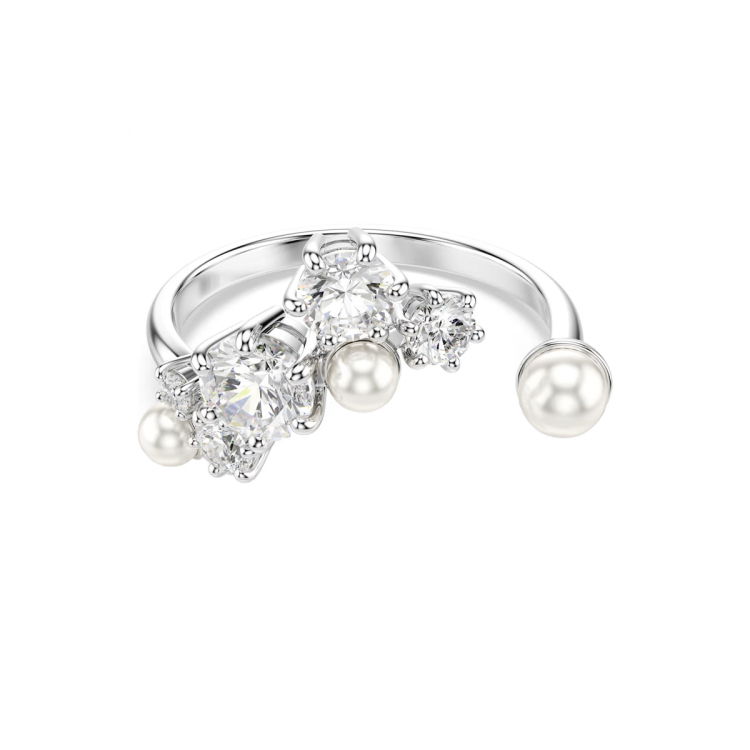 Swarovski Constella Offener Ring Kristallperle Rundschliffe Weiss ...