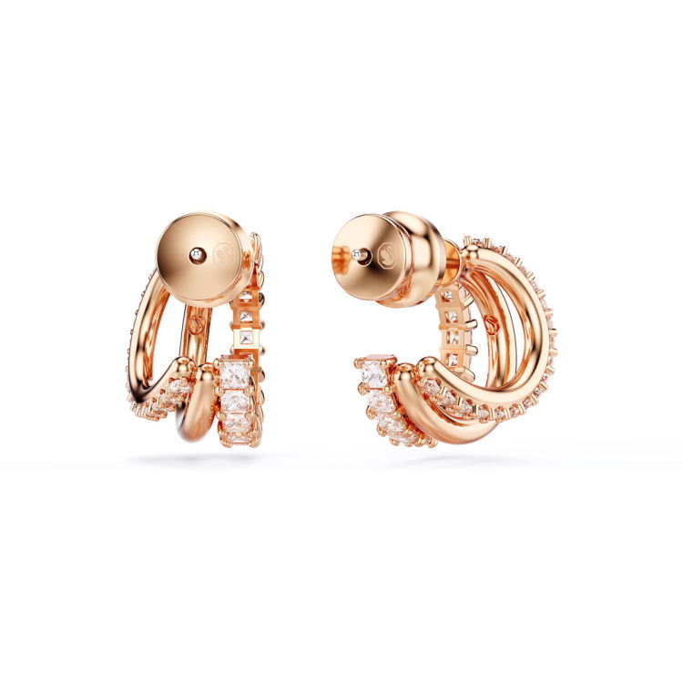 Swarovski Hyperbola Kreolen Verschiedene Schliffe Mini Weiss Roségold ...