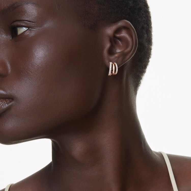 Swarovski Hyperbola Kreolen Verschiedene Schliffe Mini Weiss Roségold ...