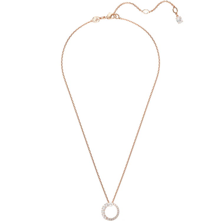 Swarovski Matrix Halskette Kristallperle Rundschliff Weiss Roségold ...