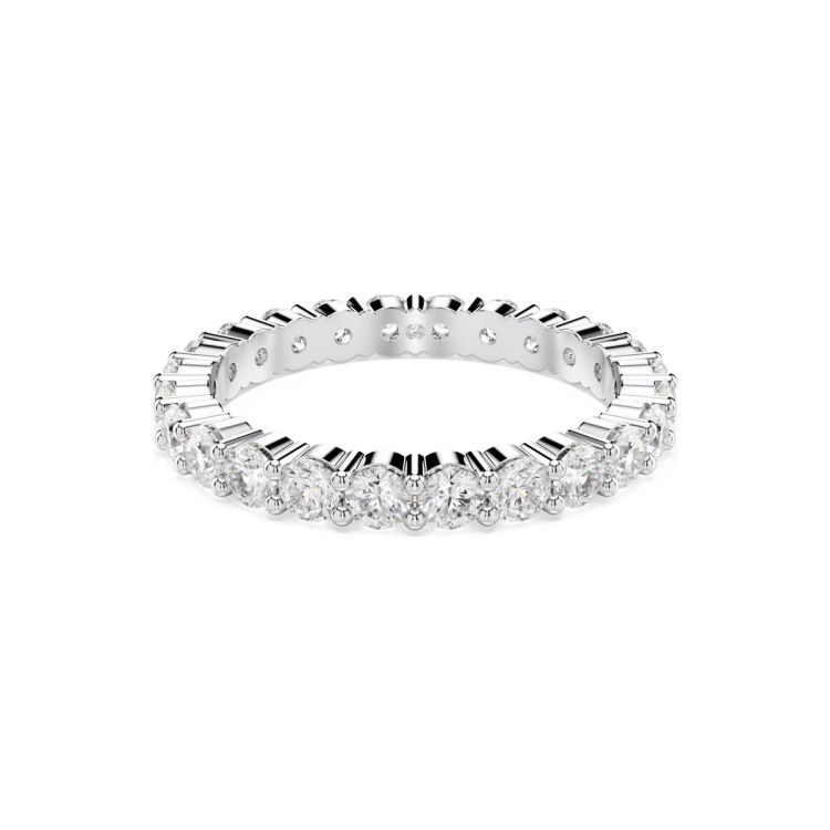 Swarovski Matrix Vittore Ring Round cut White Silver tone finish ...
