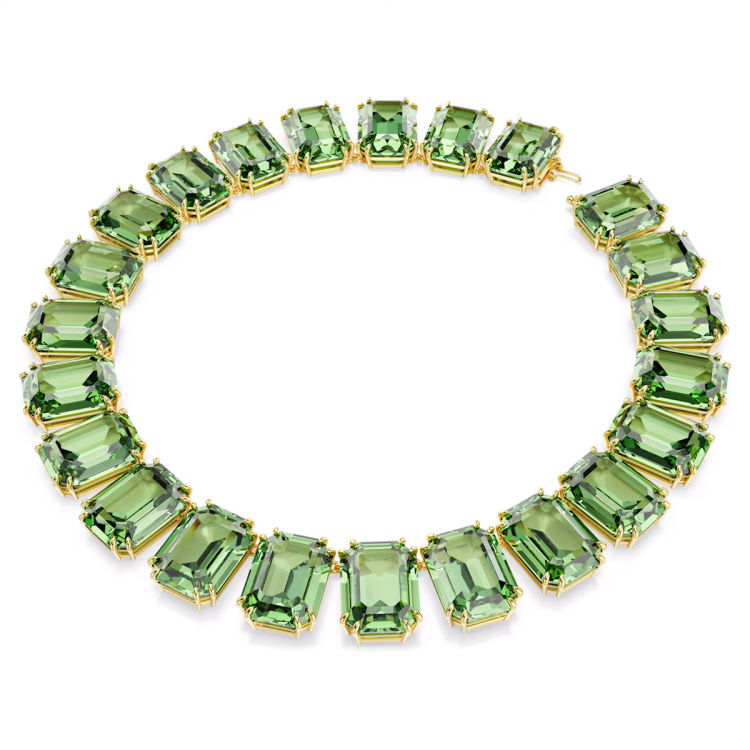 Swarovski Millenia Tennis Necklace Oversized crystals Octagon cut Green ...