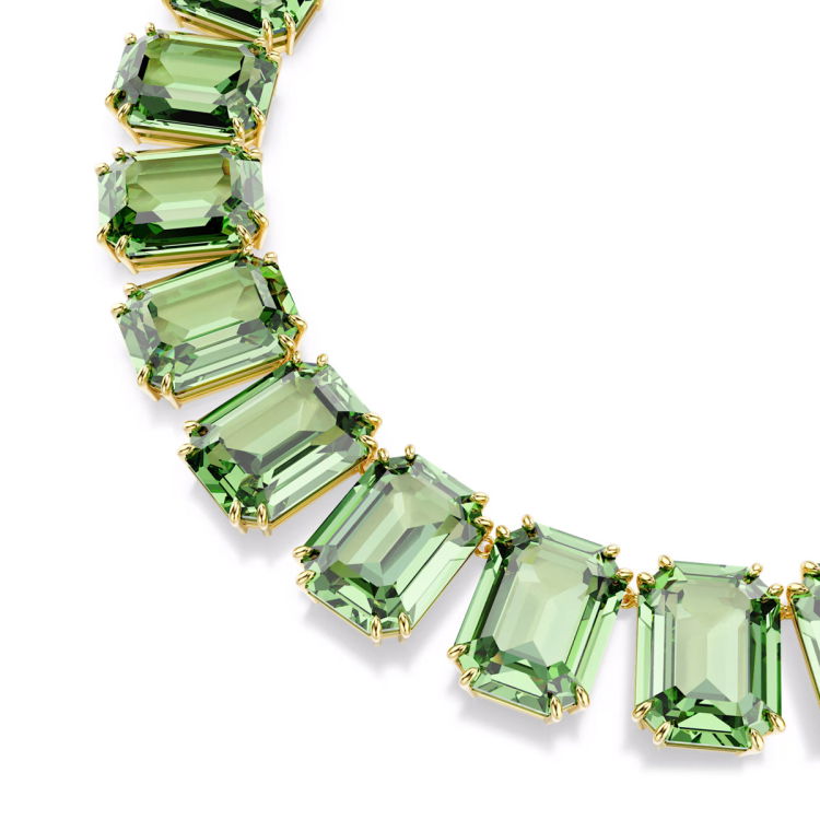 Swarovski Millenia Tennis Necklace Oversized crystals Octagon cut Green ...