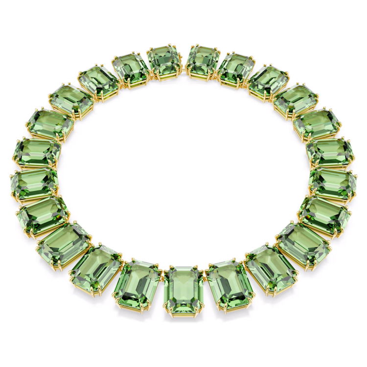 Swarovski Millenia Tennis Necklace Oversized crystals Octagon cut Green ...