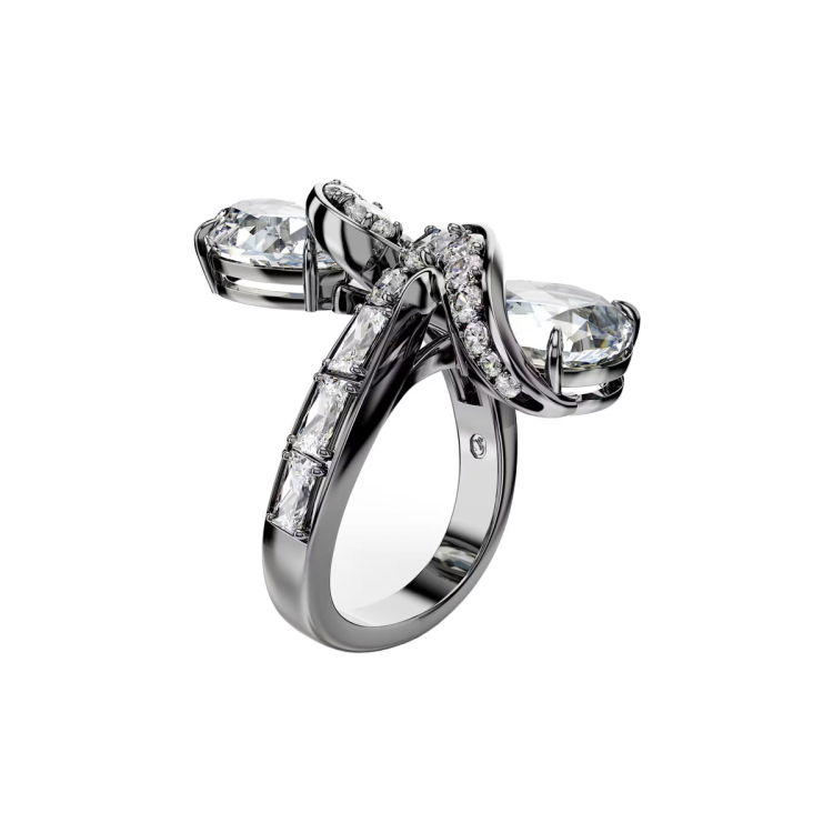 Swarovski The Vienna Collection Offener Ring Feder Weiss Rutheniert ...