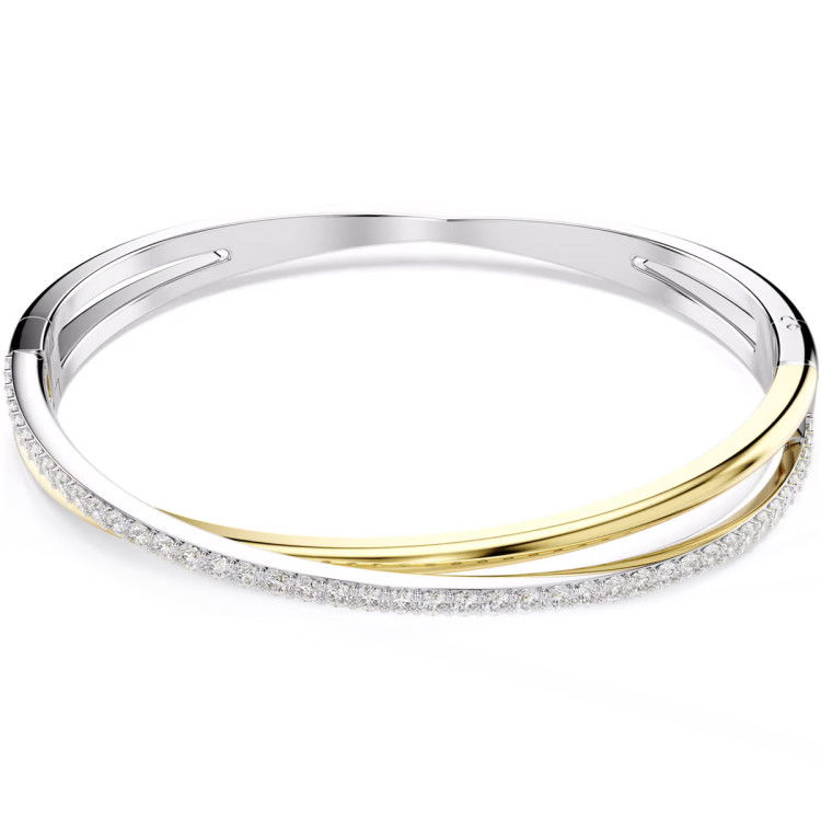 Swarovski Hyperbola Bangle Round cut White Mixed metal finish - Helen ...