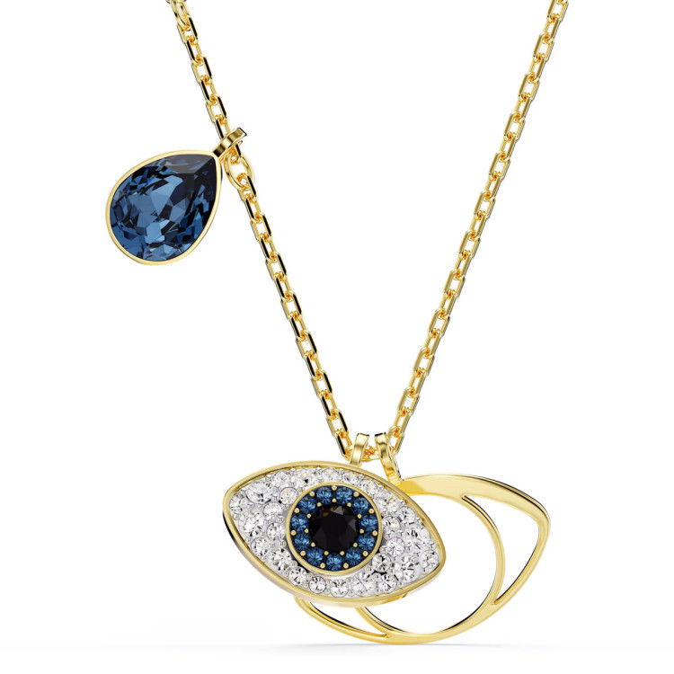 Swarovski Symbolica Halskette Böser Blick Blau Goldlegierungsschicht ...