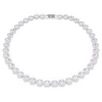 Swarovski Una Angelic Tennis Halskette Rundschliff Weiss Roségold ...